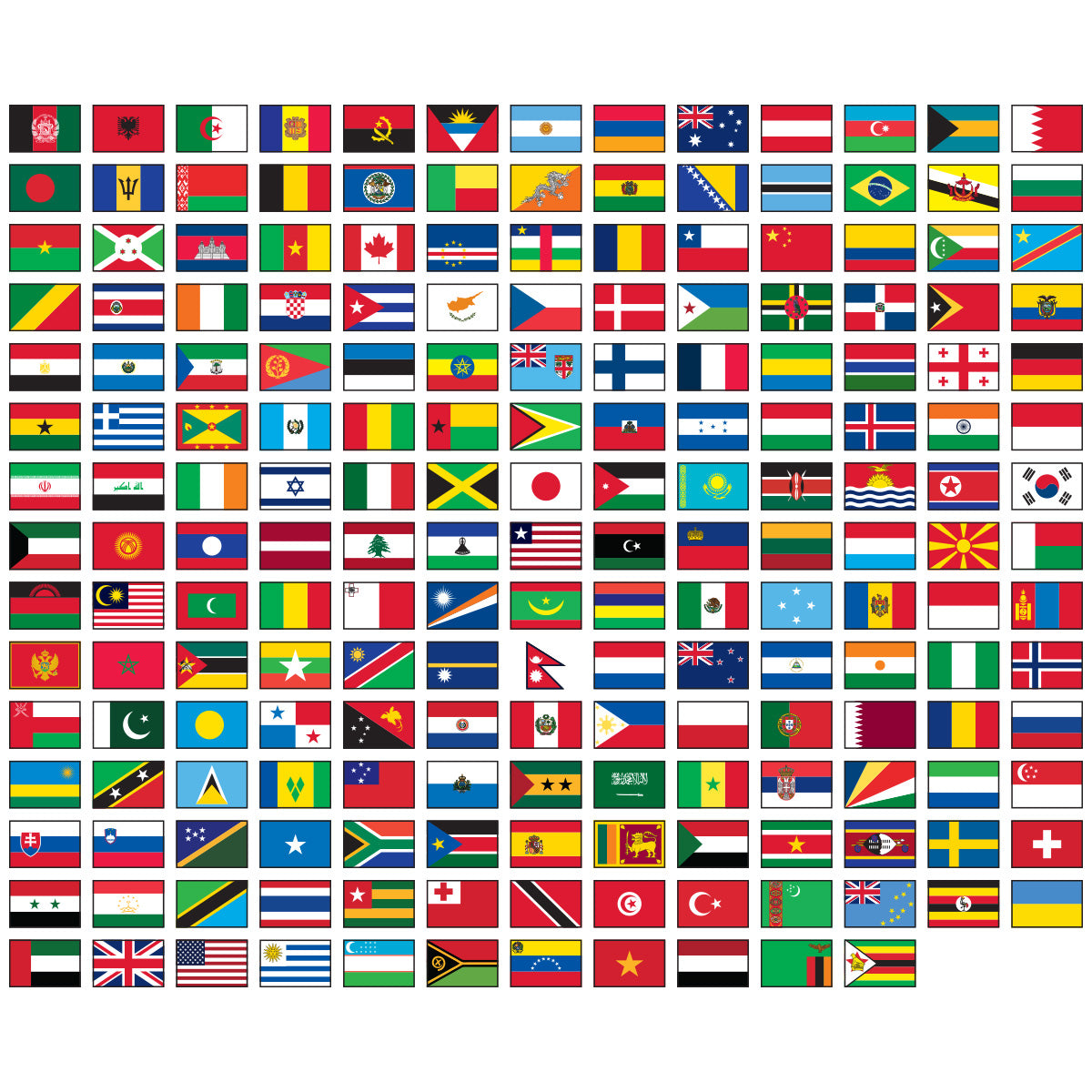 Complete U.N. Member Nylon Indoor / Parade Flag Set with Pole Hem ...