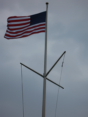 35' Fiberglass External Flagpole with Yardarm and Gaff – Flagpoles Etc